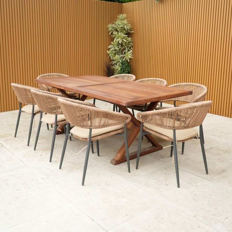 Andora Table with 8 Tavo Rope Chairs