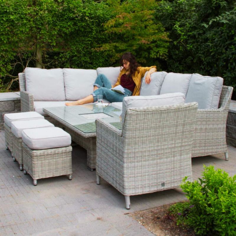 Hamilton Rattan Dining Set with Armchair, Rising Table and Ice Bucket ...