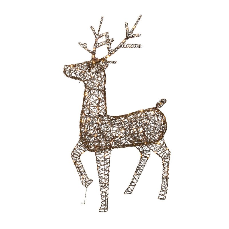 147cm - LED Outdoor Wicker Reindeer - Dark Brown
