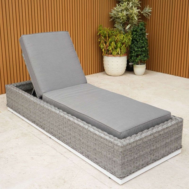 California Rattan Garden Sunlounger with Cushions