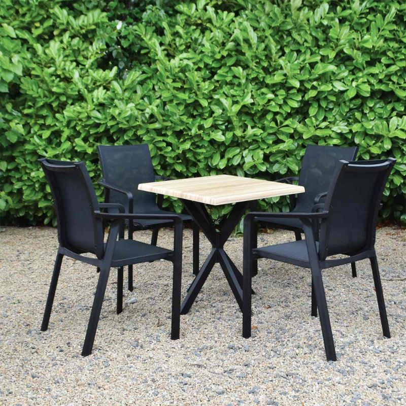 4 Seater Set Coco Bolo 70cm x 70cm Square Table with Lexi Legs ...