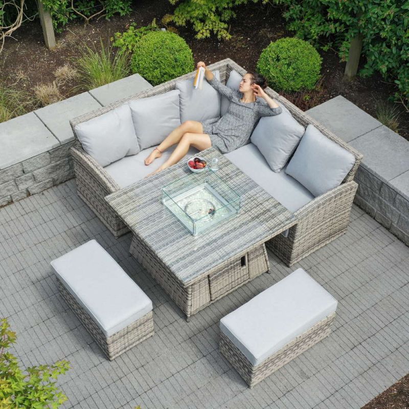 Bali corner garden sofa fire pit set store