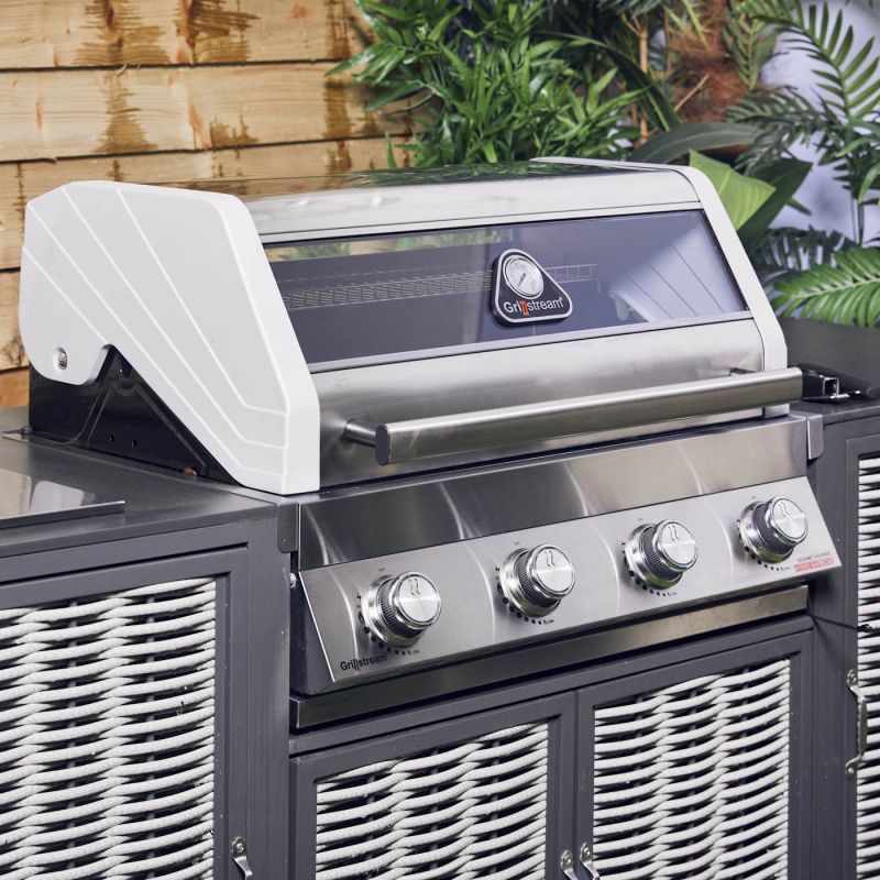 Grillstream Gourmet Built-In 4 Burner Hybrid Gas & Charcoal BBQ with ...
