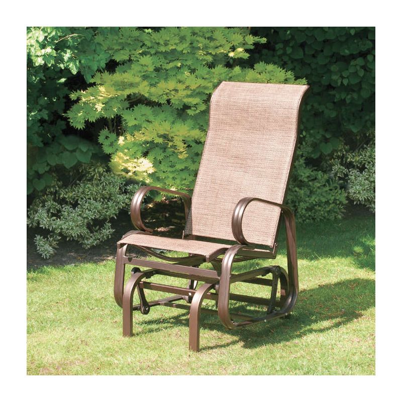 Savannah Bronze Single Seat Glider Steel 4 x 5 Textilene