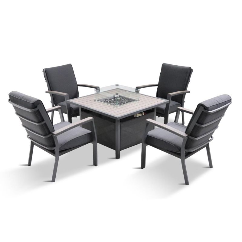 Milano Lounge 4 Seater Fire Pit Set