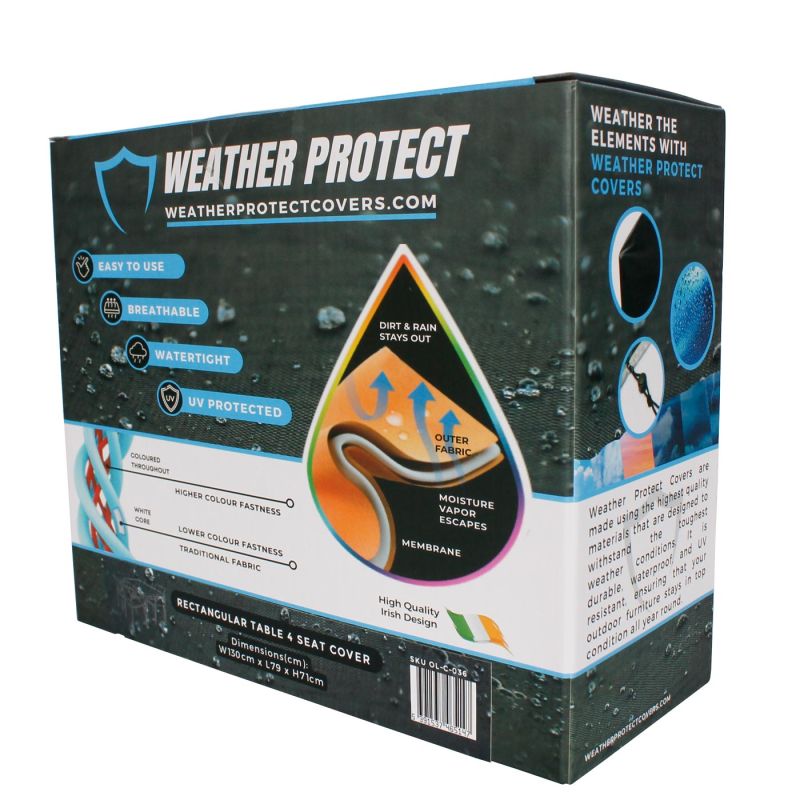 Weather Protect 4 Seat Rectangular Table Cover (130cm x 71cm)