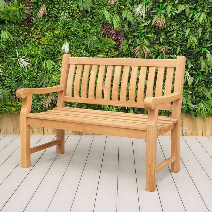 4ft Ergo 2 Seater Teak Garden Bench