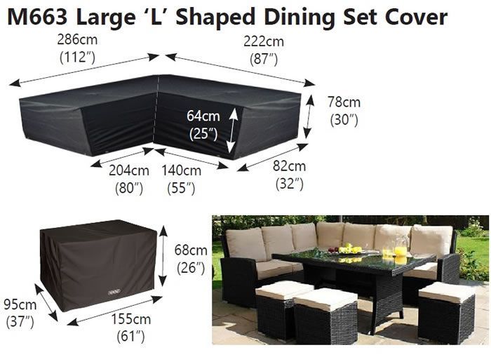 Bosmere Large L Shaped Dining Cover Set - Left Side Long