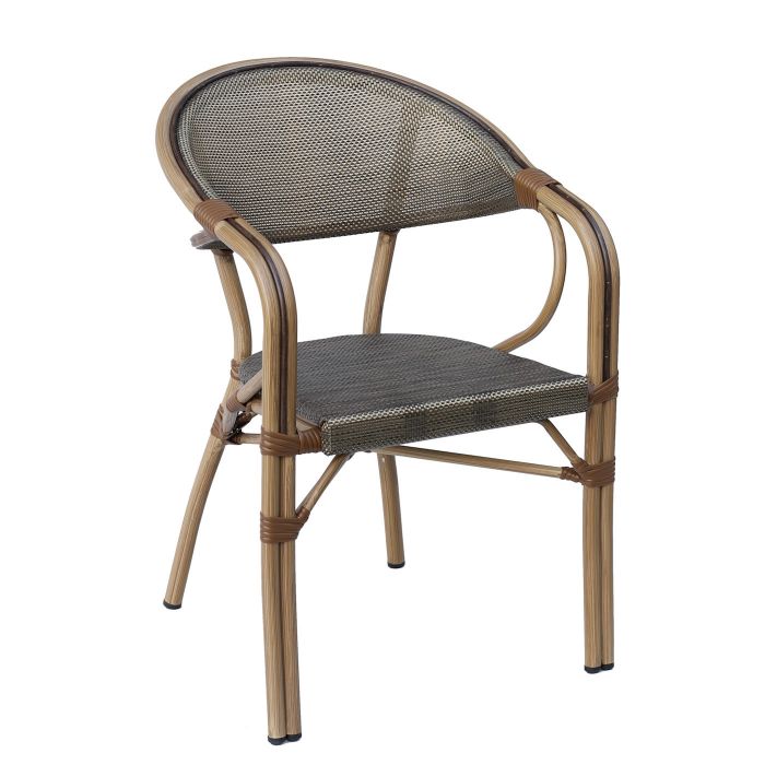 Lyon Teslin Rounded Parisian Chair - Coffee