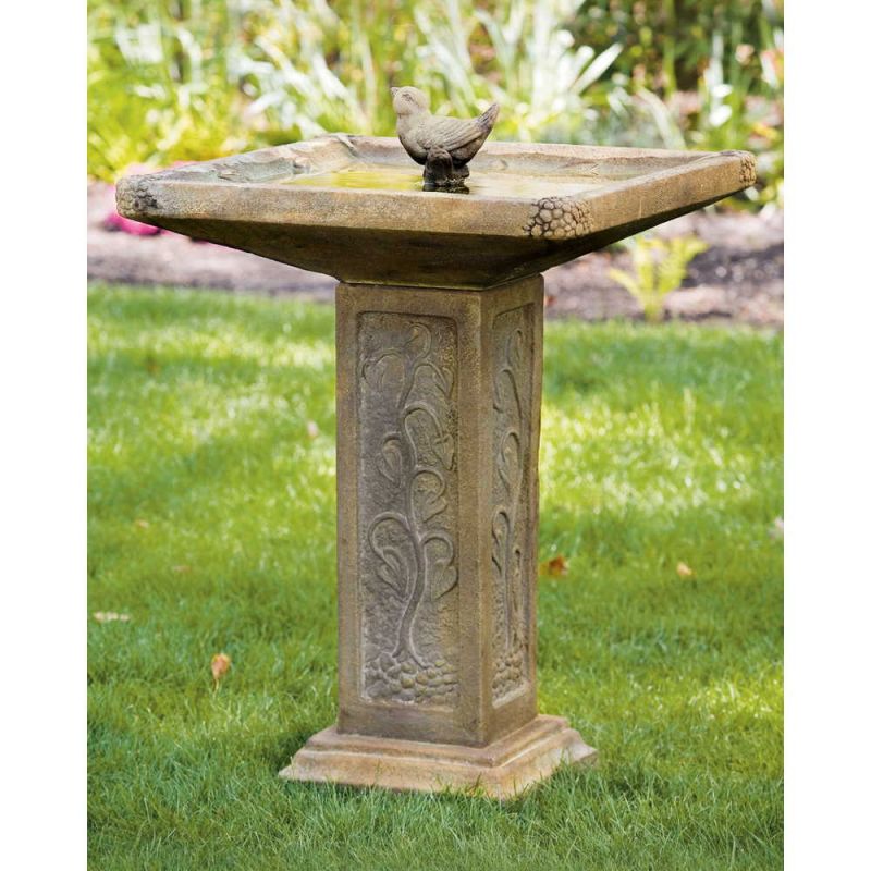 Large Square Bird Bath – Everglade Stone (#91)
