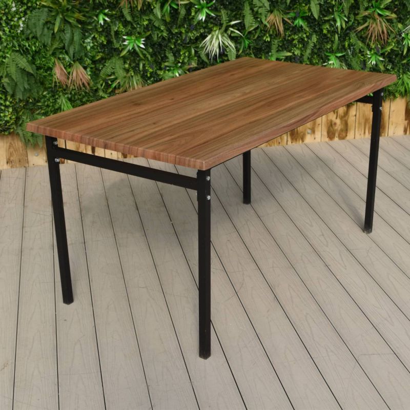 Canyon 80cm x 140cm Rectangular Walnut Werzalit Table with Classic Legs