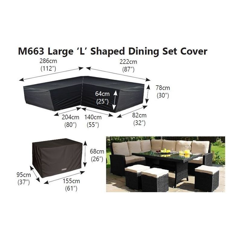 Bosmere Large L Shaped Dining Cover Set - Left Side Long