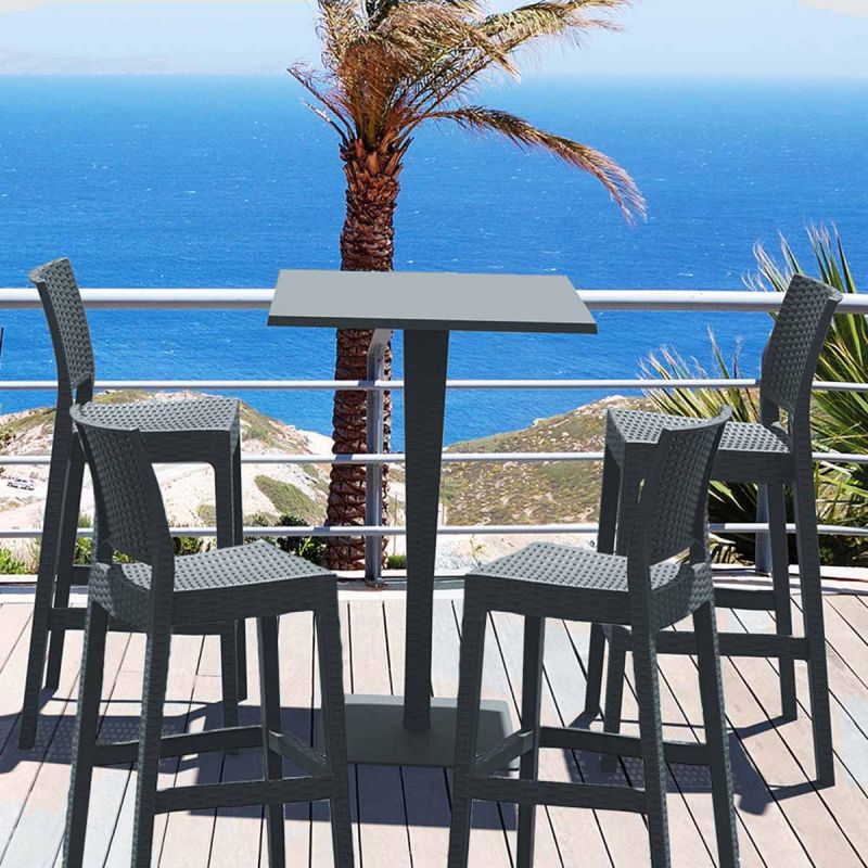 Riva 4 Seat Bar Set Square Grey